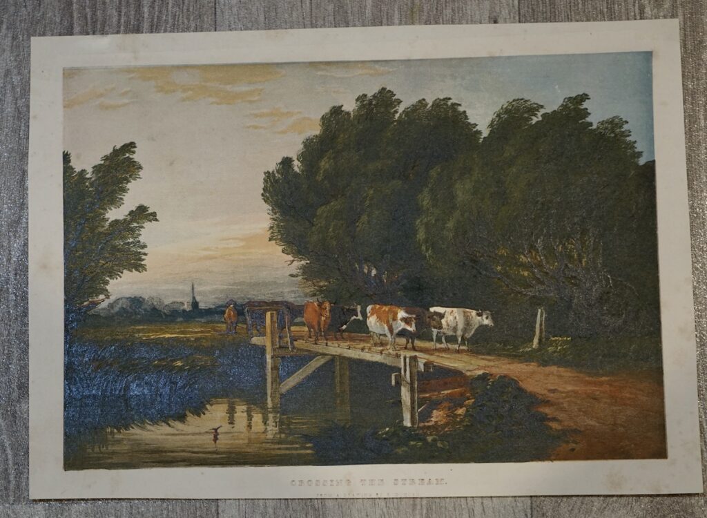 Vintage Print, Crossing the Stream, 1890 • Antiche Curiosità