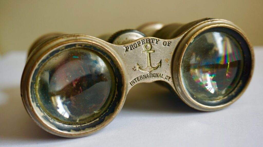 Antique field glasses binocular Property of the International made in ...